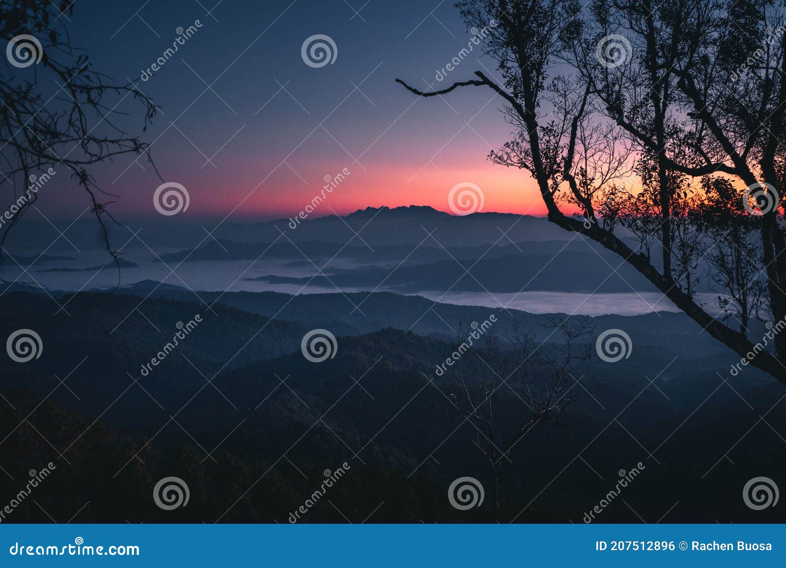 The View on the Mountain in the Early Morning Stock Photo - Image of ...