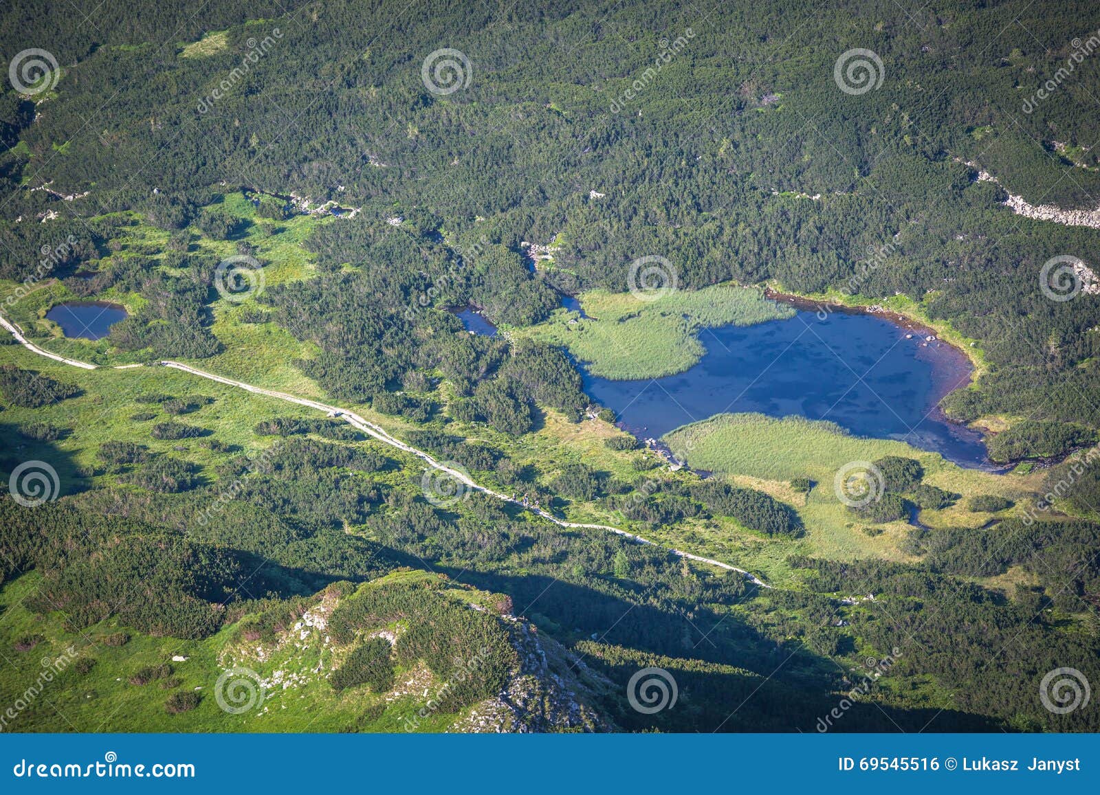 View of Mountain Lake from the Top Stock Photo - Image of hill, park ...