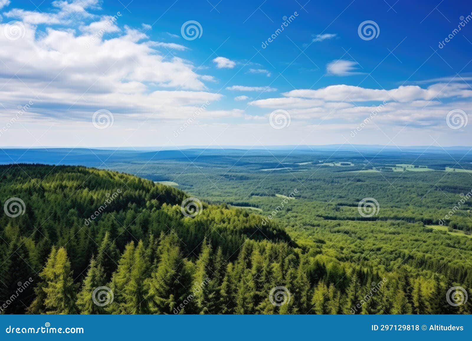 View from a Mountain Peak Overlooking a Forest Stock Photo - Image of ...
