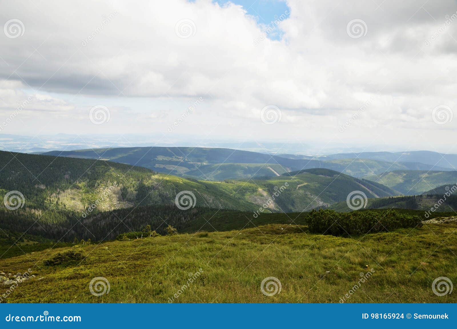 View of the Mountain Peaks in the Giant Mountains Stock Photo - Image ...