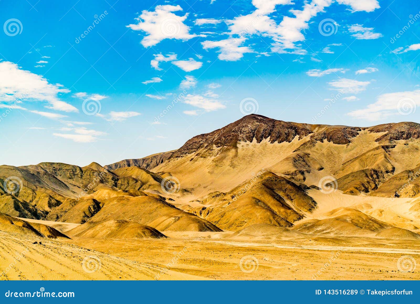 View of a Mountain in the Peruvian Desert Stock Image - Image of bright ...