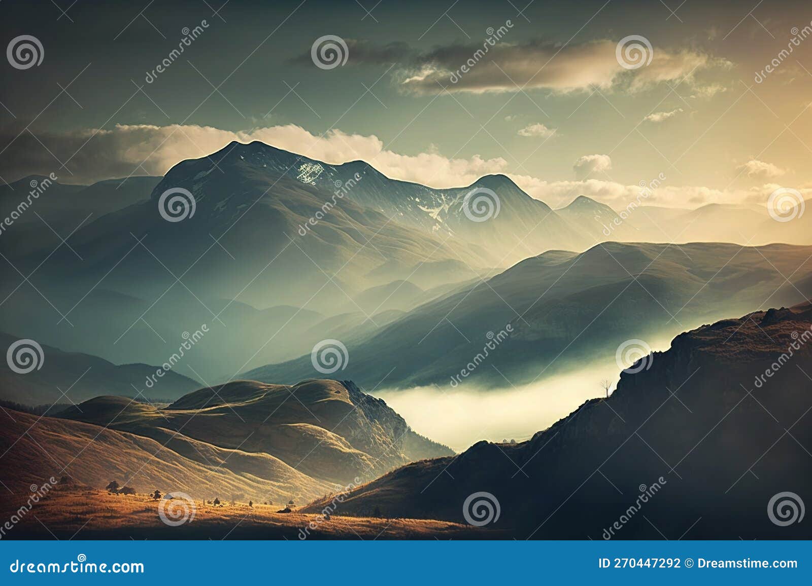 A View of a Mountain Range from a High Point of View. Generative Ai ...