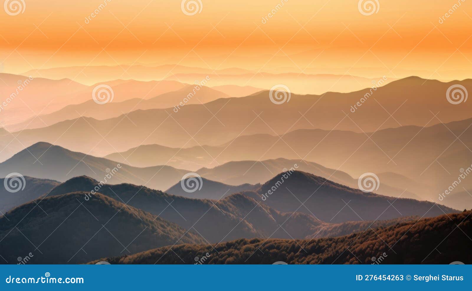 A View of a Mountain Range at Sunset. AI Generative Image. Stock Image ...