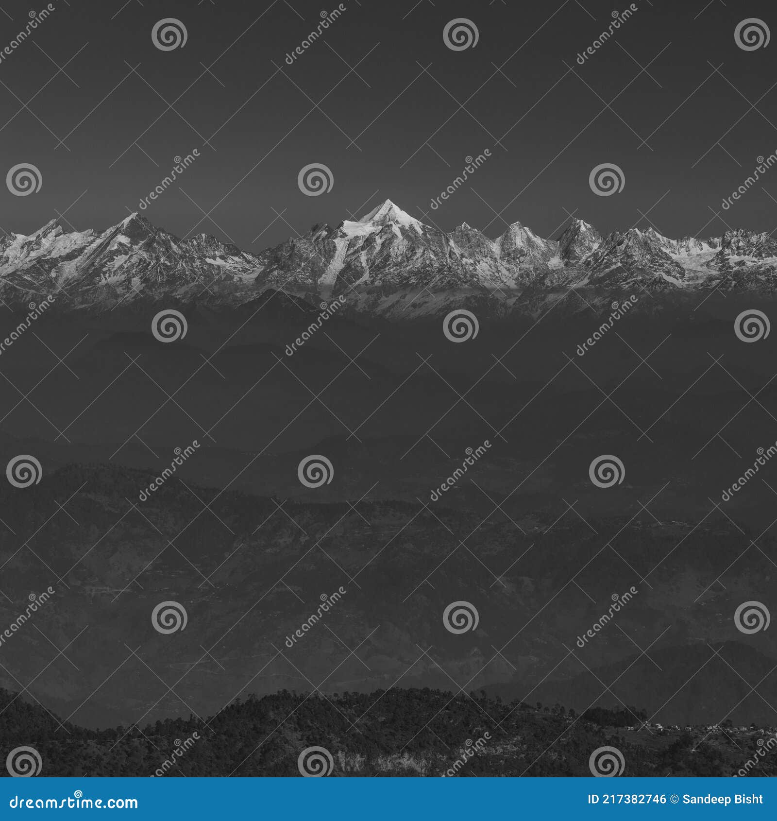 View of Mountain Ranges in Layers with Nanda Devi Peak and Glacier ...