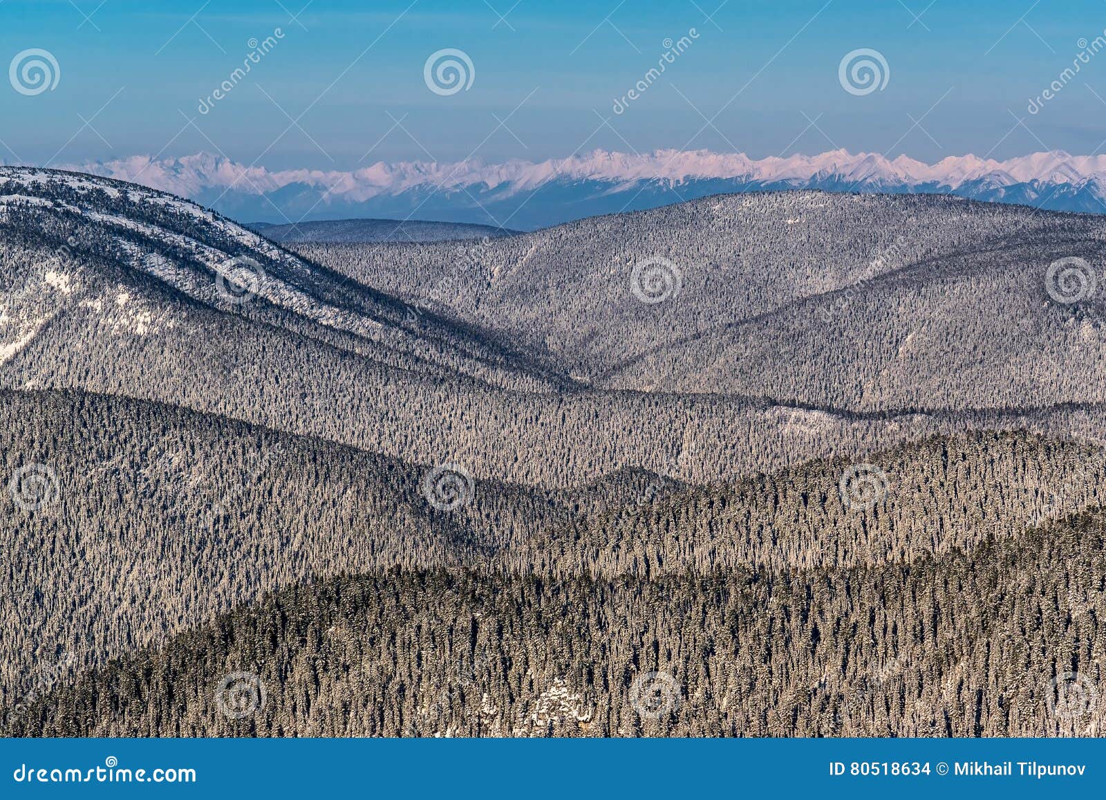 View of the Mountain Ridges Khamar-Daban and Sayan Stock Photo - Image ...