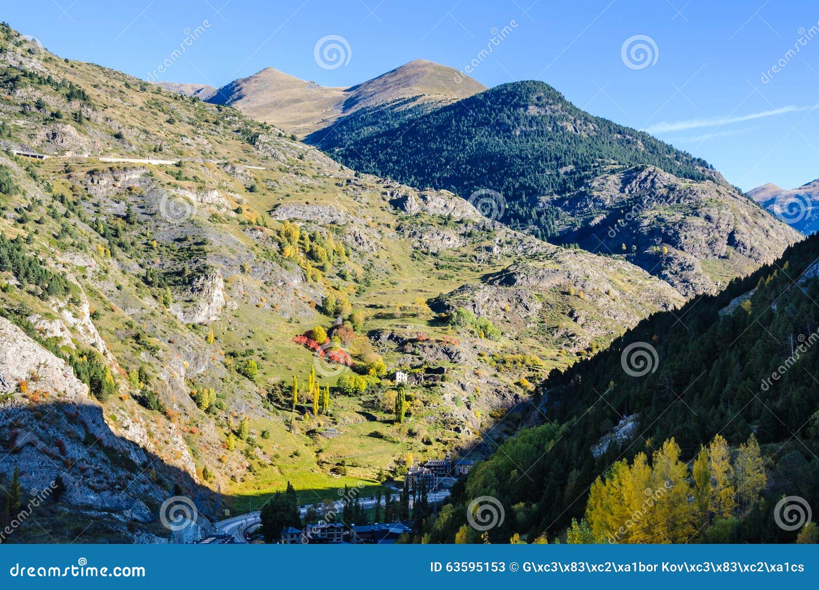 The View of the Mountains Around Canillo, Andorra Stock Image - Image ...