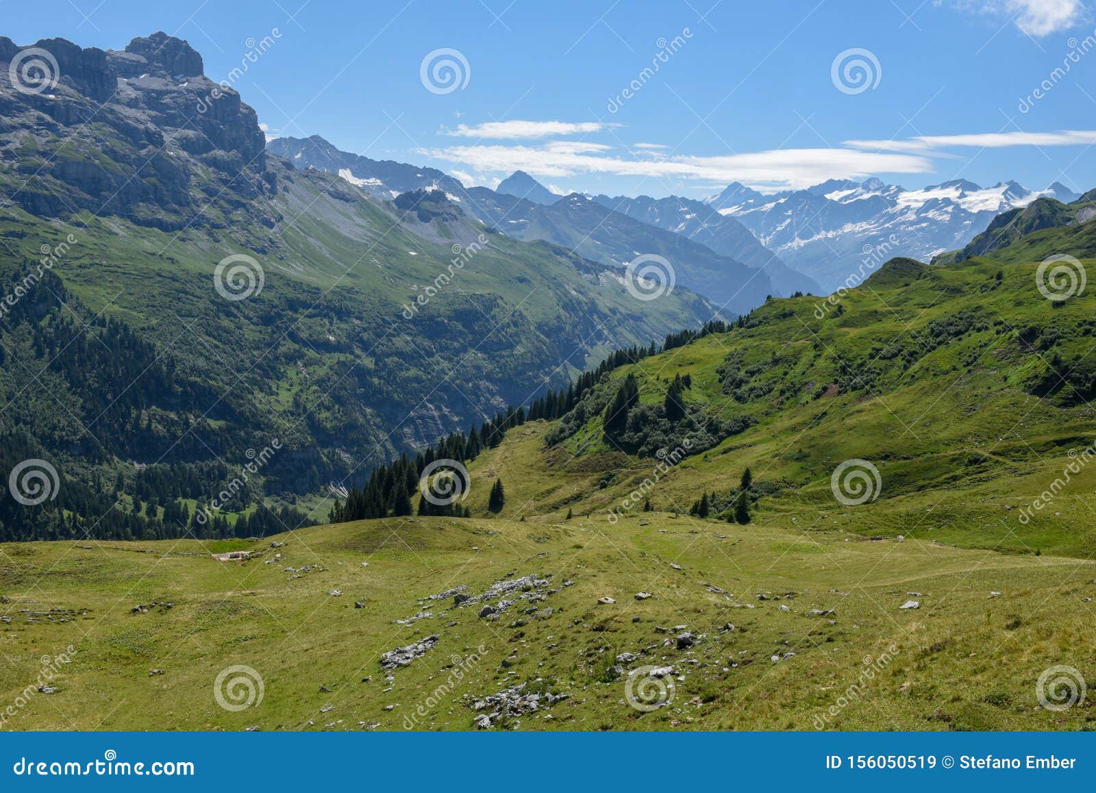 View at the Mountains of Bern in the Swiss Alps Stock Image - Image of ...