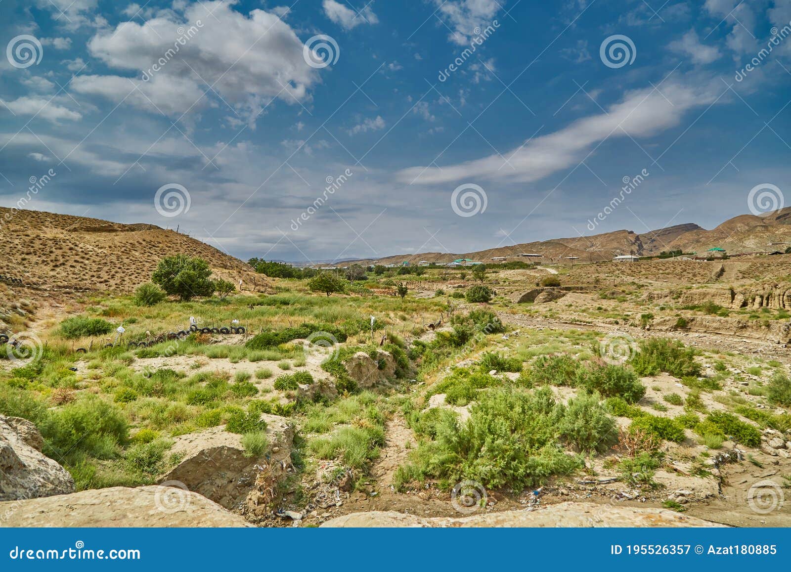 View of the Mountains and the Dry Polluted Riverbed in the Highlands of ...