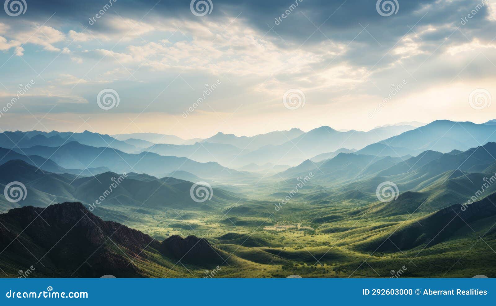 A View of the Mountains from a High Vantage Point Stock Illustration ...