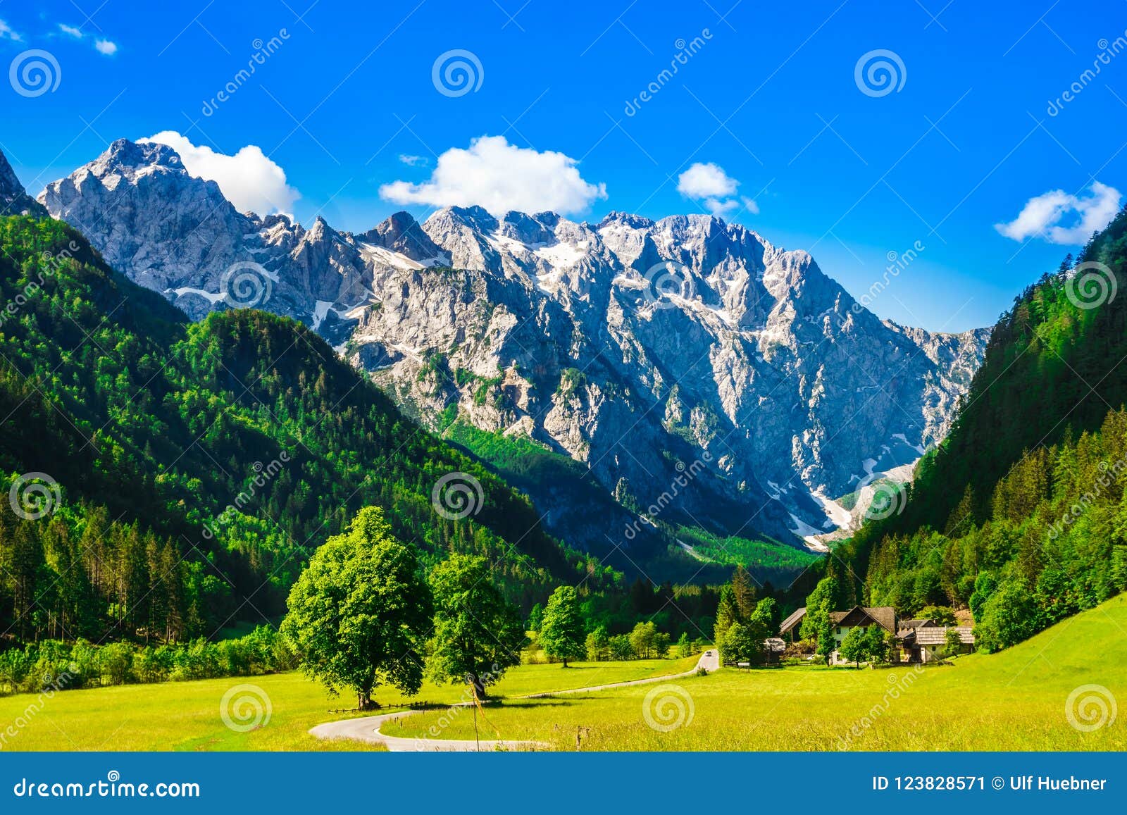 Mountains by Logar Valley in the Slovenian Alps Stock Image - Image of ...