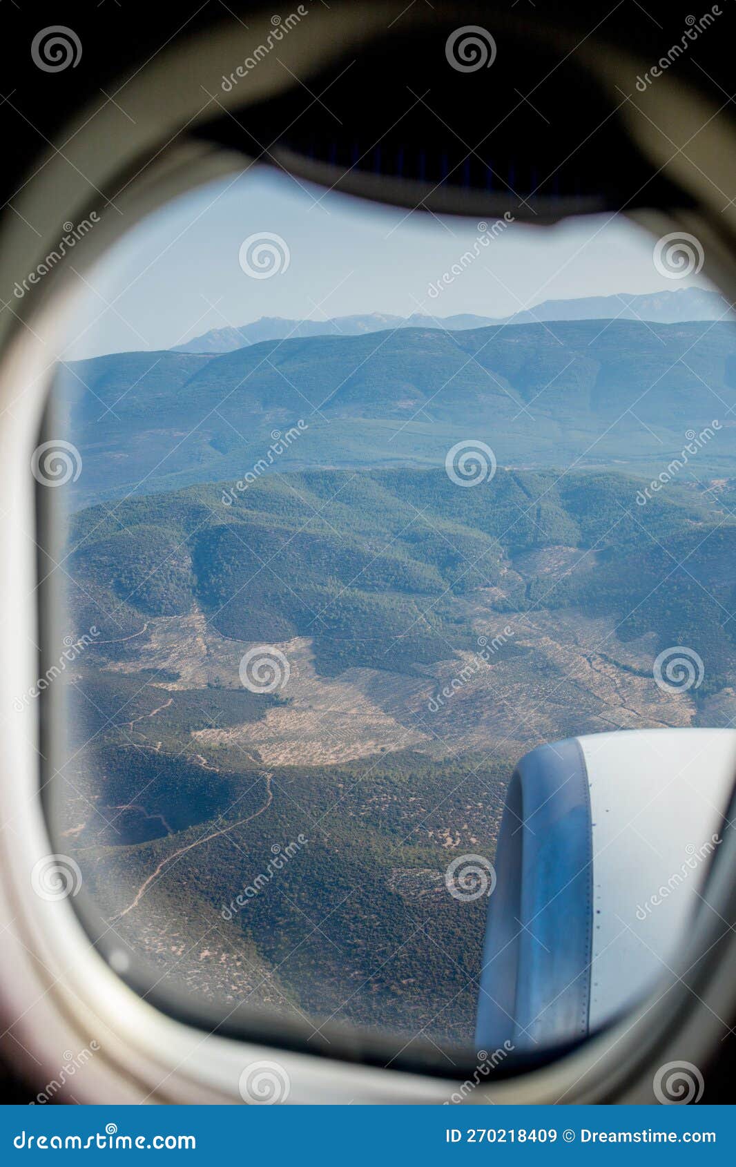 View of the Mountains from the Plane Window. View from a Height. Earth ...