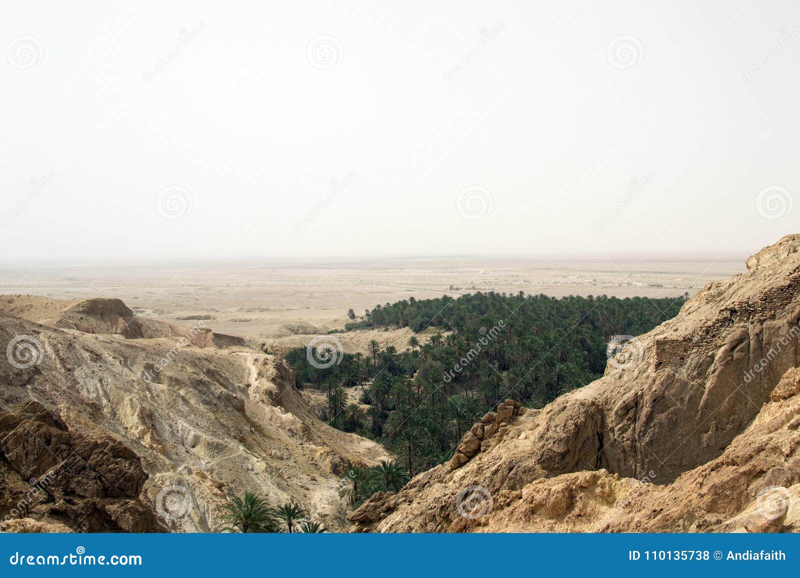 View from the Mountains in Sahara Desert, Tunisia Stock Photo - Image ...
