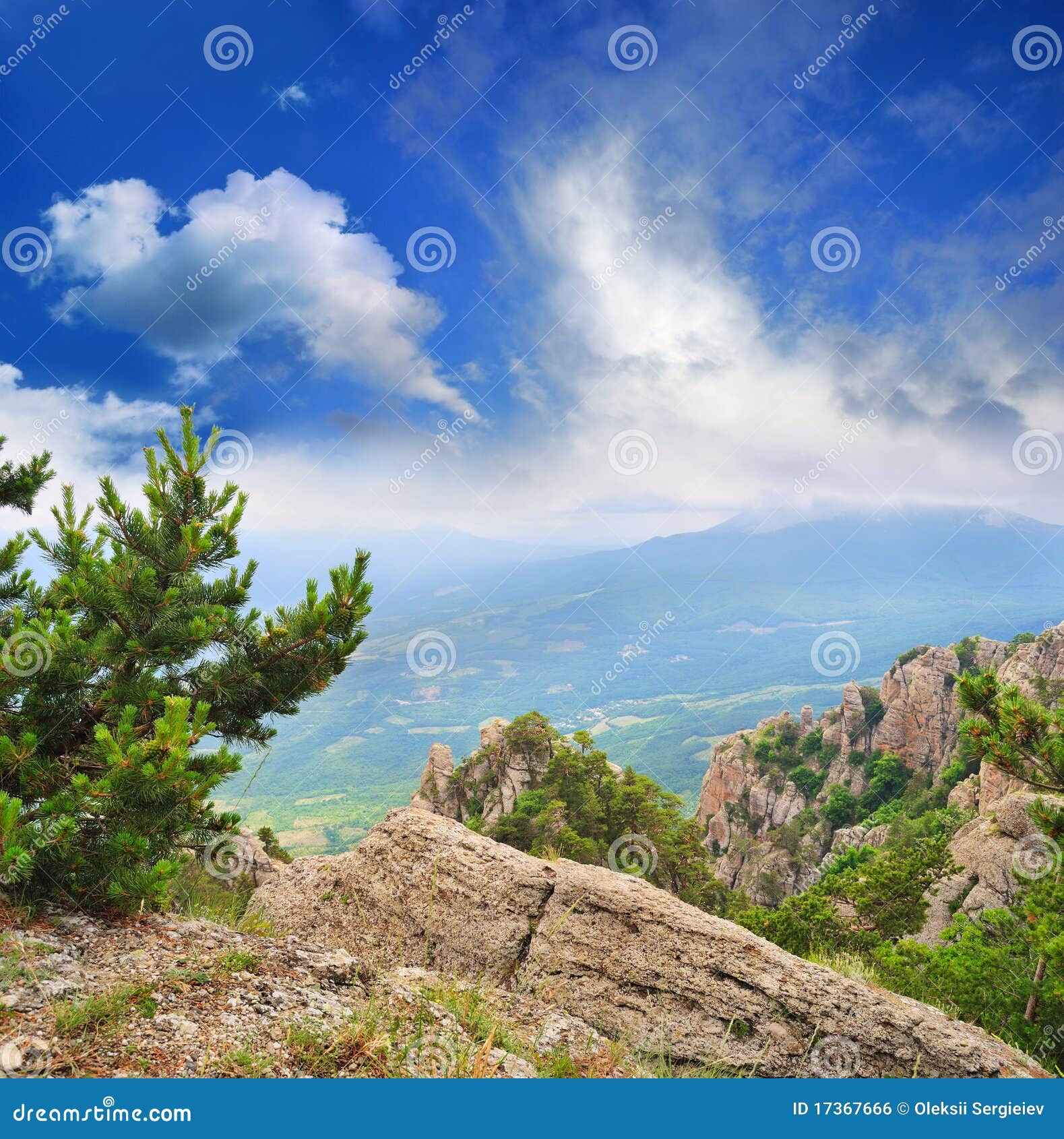 View from the Mountains To the Valley Stock Photo - Image of grass ...