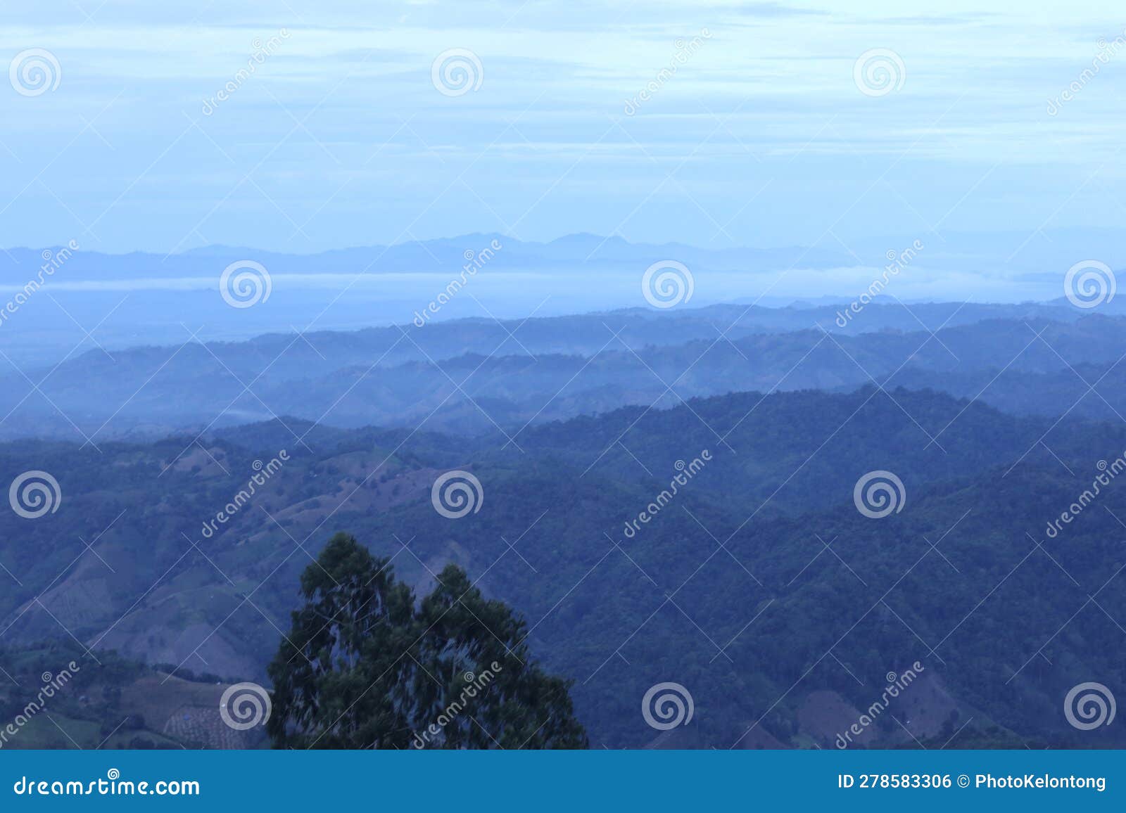 View of the Mountains from the Top of the Hill Stock Photo - Image of ...