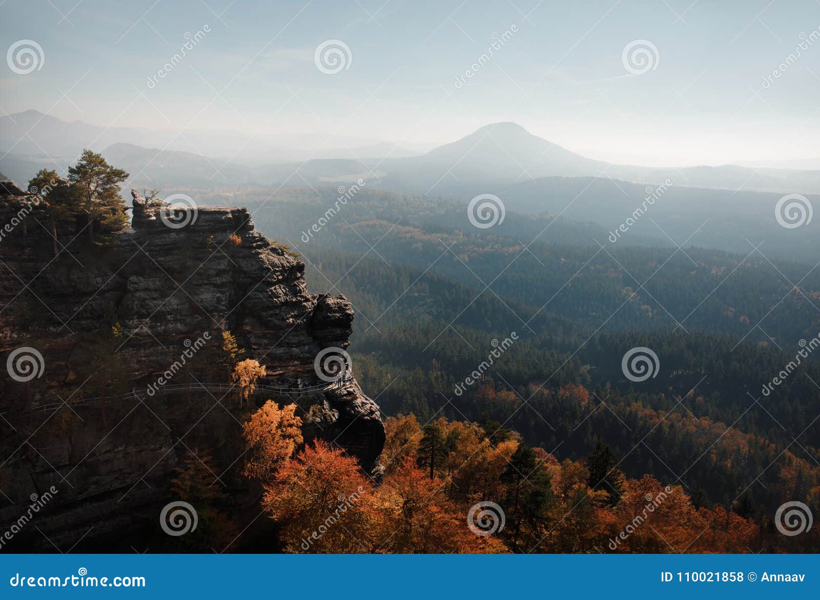 A View of the Mountainside. Trees in Autumn Stock Photo - Image of ...