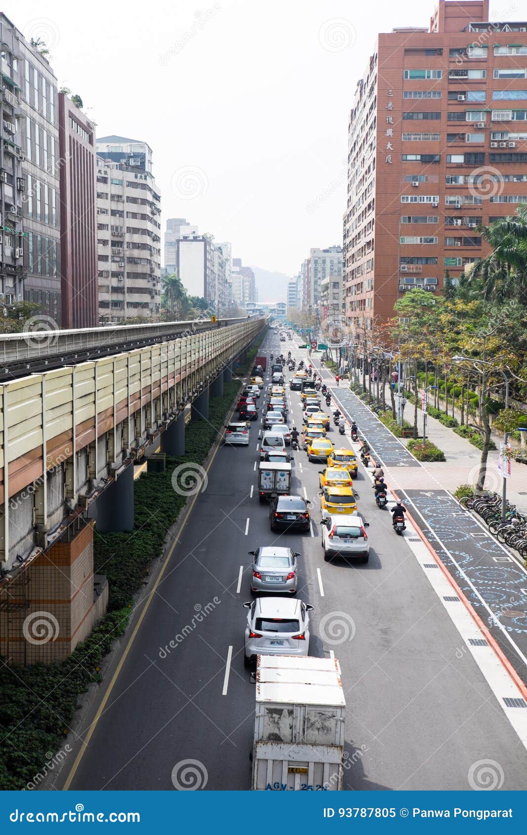 View of MRT Railways in Taipei with Traffic on the Road Editorial Image ...