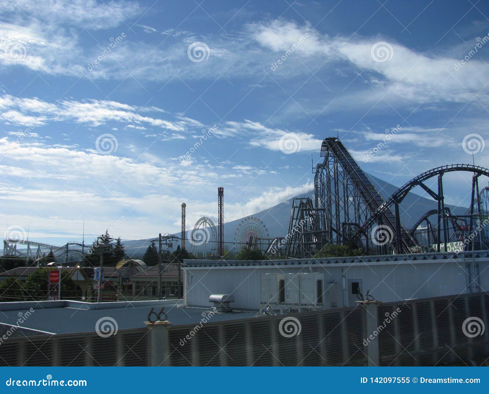 View of Mt. Fuji and the Famous Fuji-Q Theme Park Editorial Image ...
