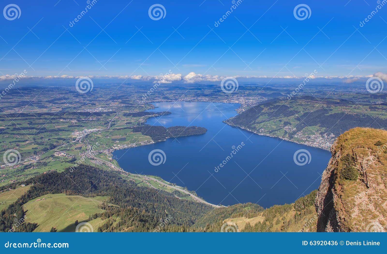 View from Mt. Rigi in Switzerland Stock Photo - Image of aerial, alpine ...