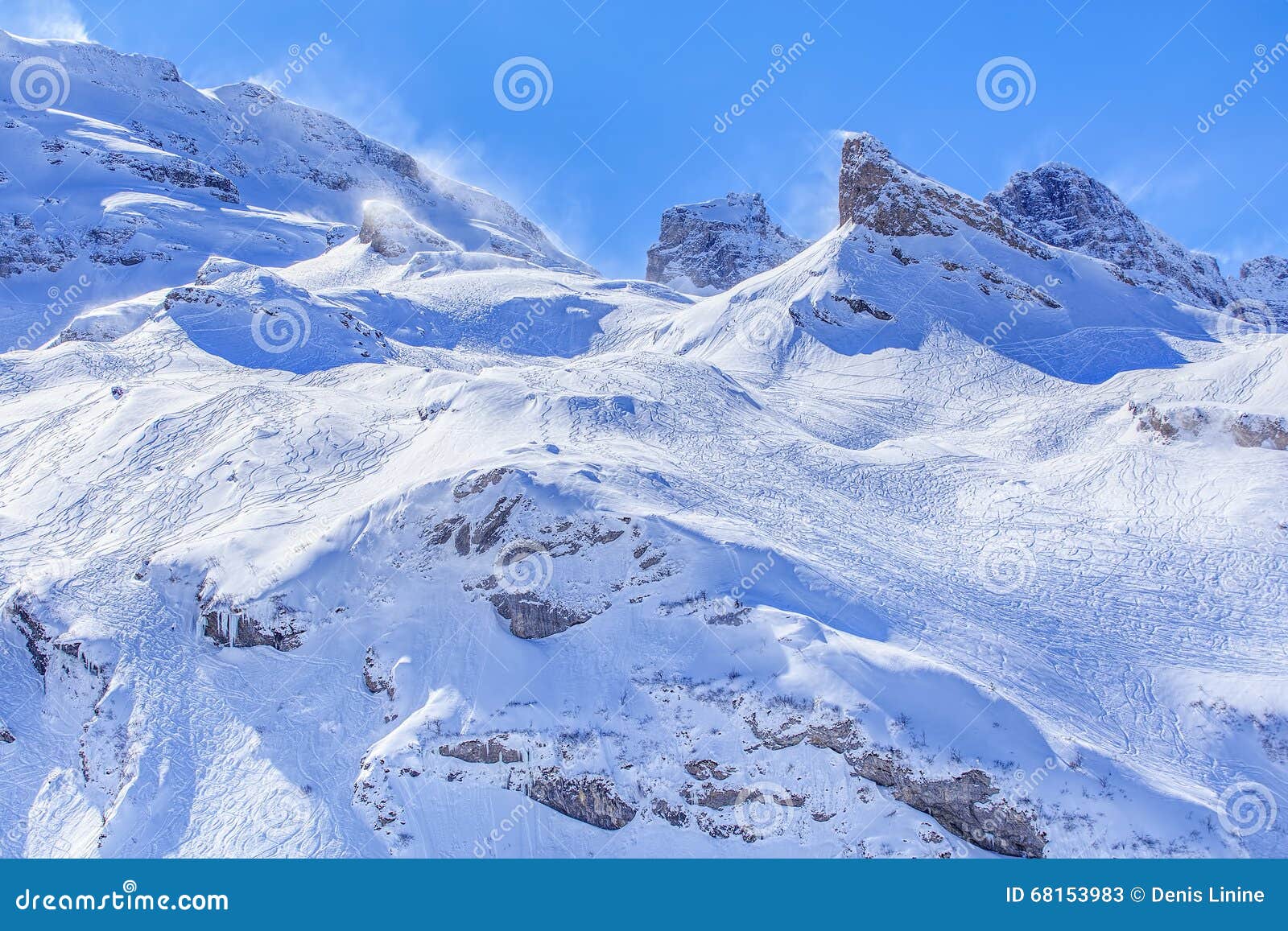 View on Mt. Titlis on a Windy Day Stock Image - Image of wind, nature ...