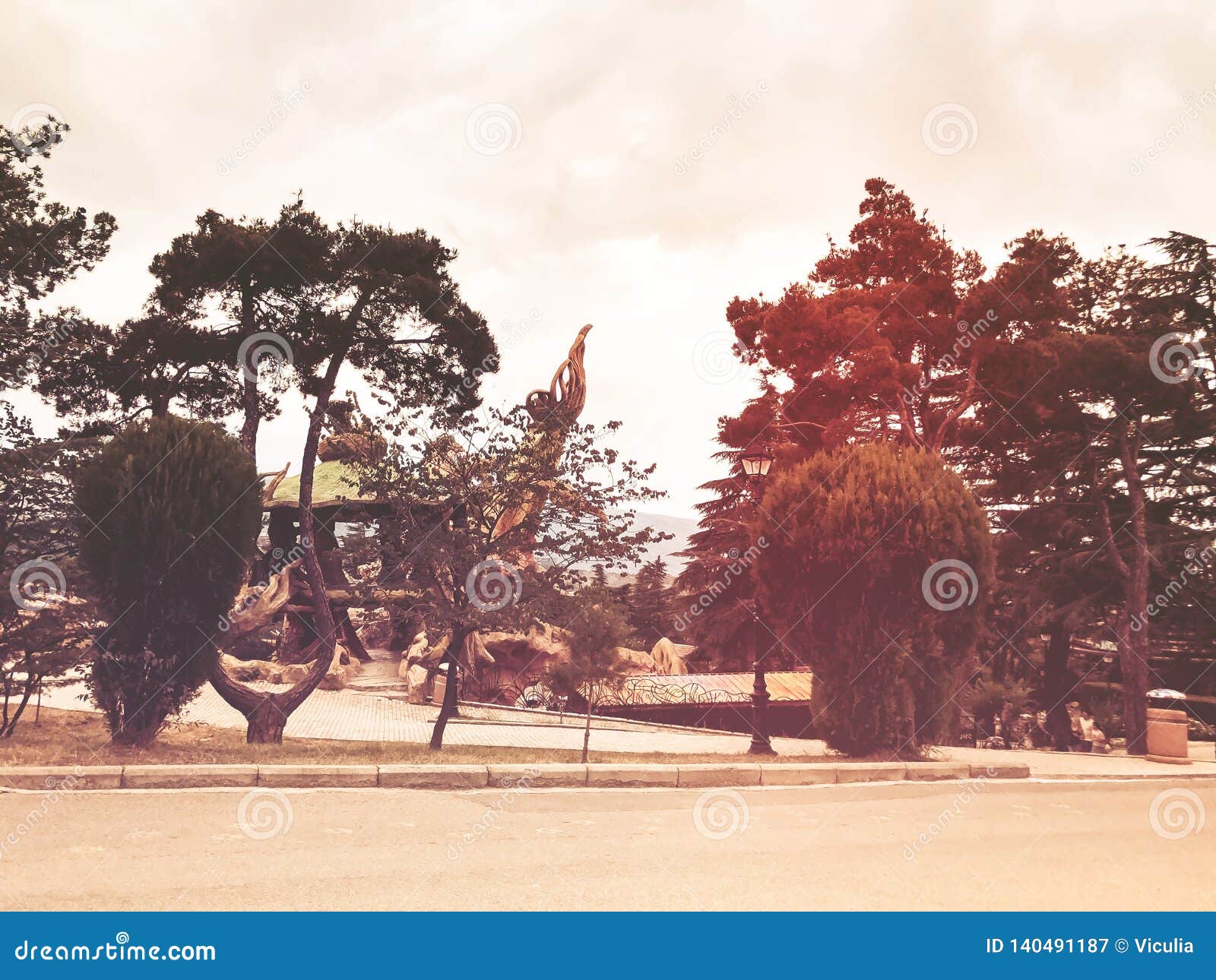 A View of the Mtatsminda Park on the Funicular in Tbilisi Stock Image ...