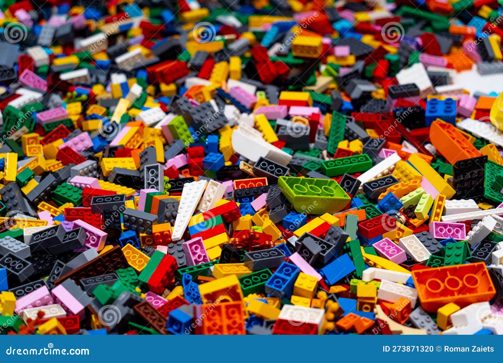 View on Multi Color Plastic Bricks at the Table. Editorial Image ...