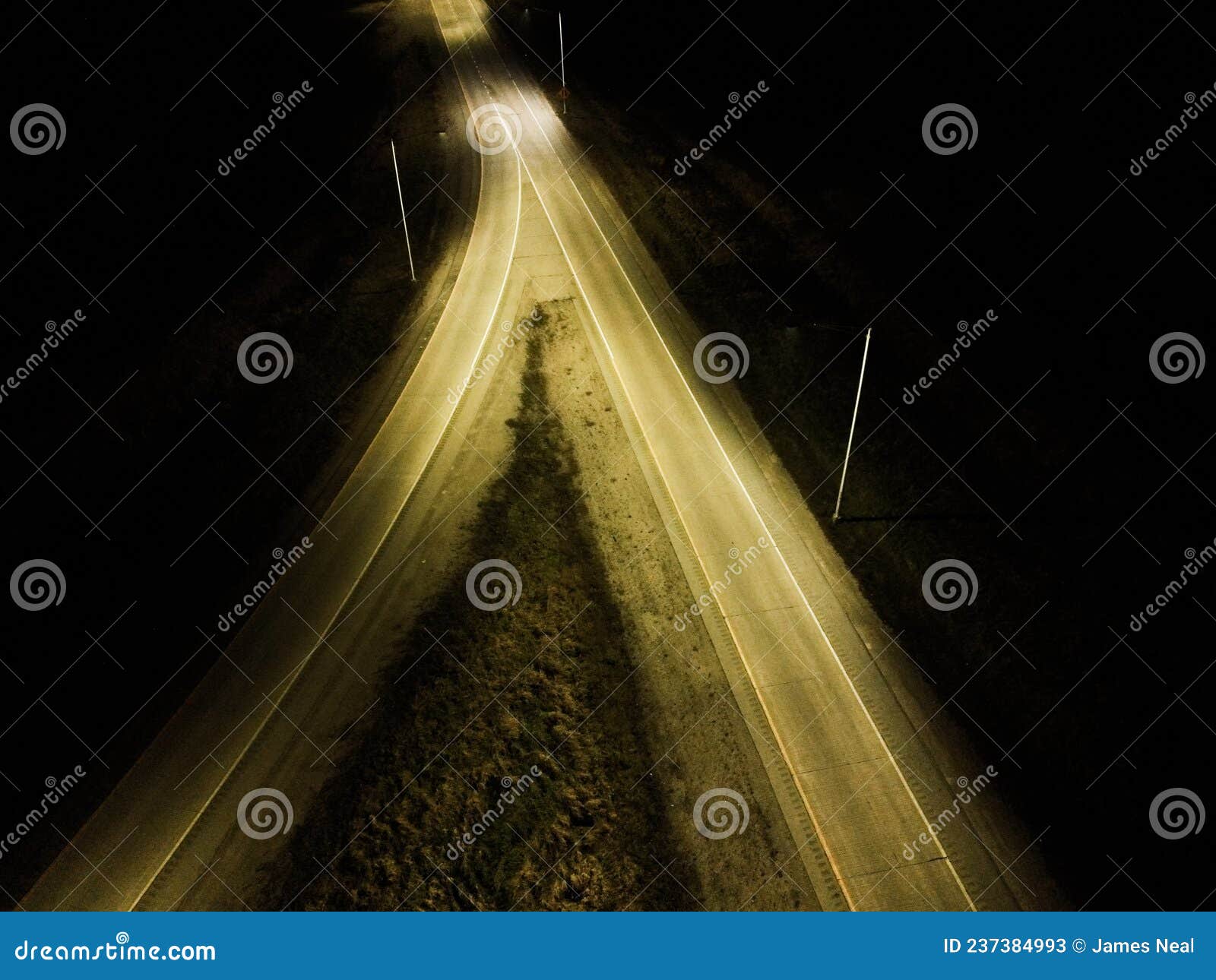 Brightly Lit Interchange at Night Stock Image - Image of roadway ...
