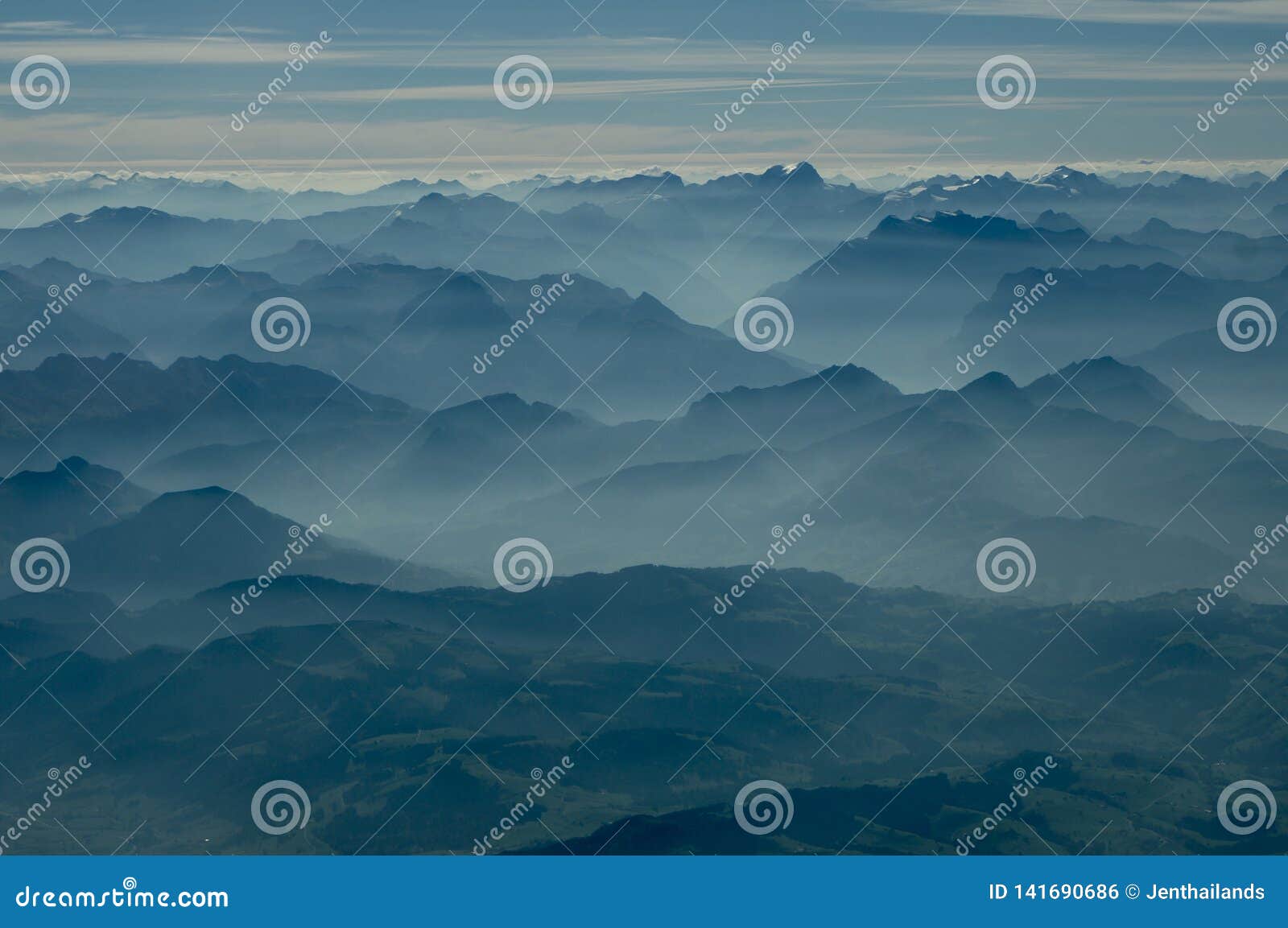 View of Multiples Mountains Ranges Stock Photo - Image of alps, paysage ...