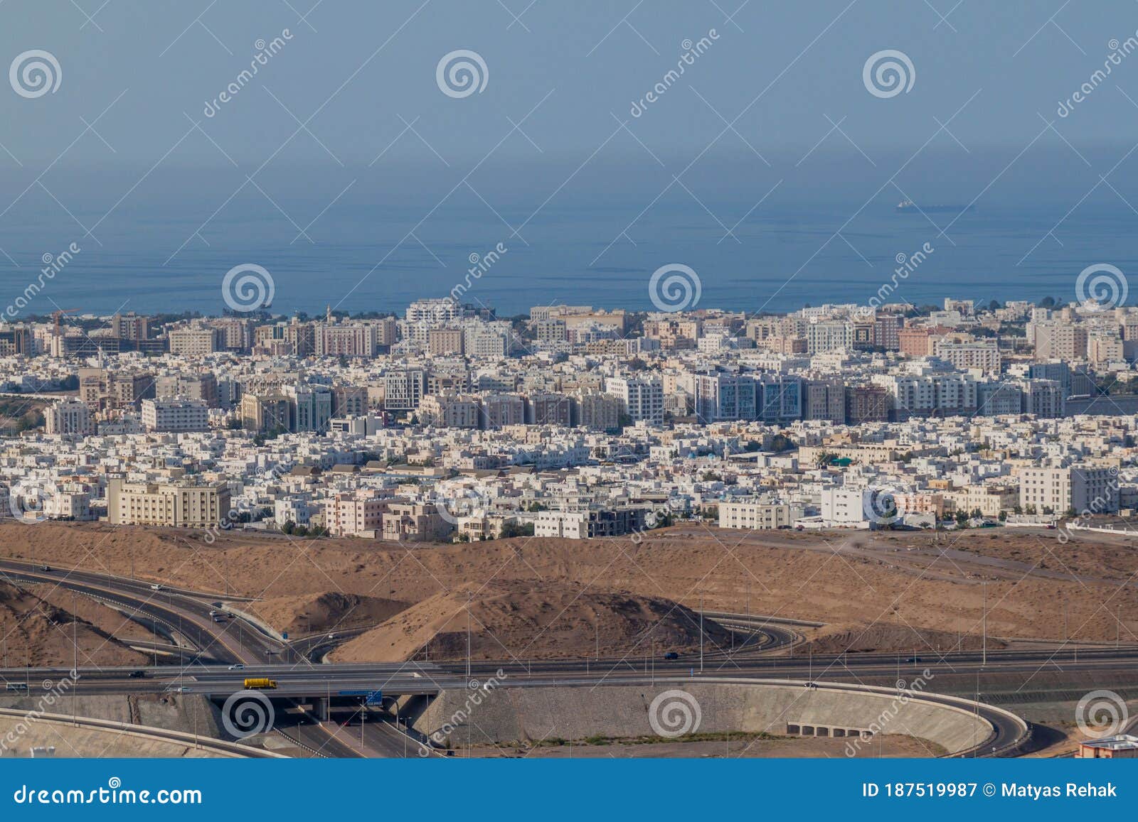 View of Muscat, Om stock image. Image of arabic, mountain - 187519987