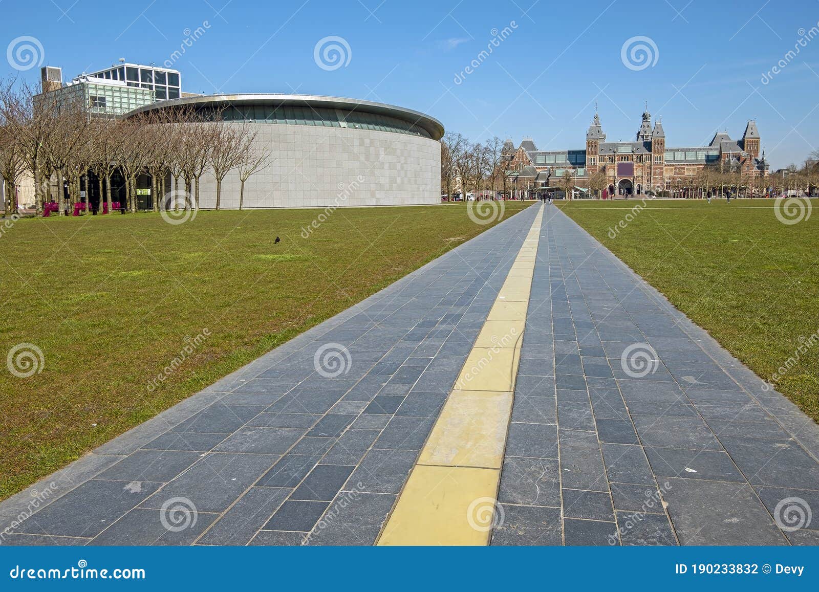View on the Museumplein in Amsterdam Netherlands Stock Photo - Image of ...