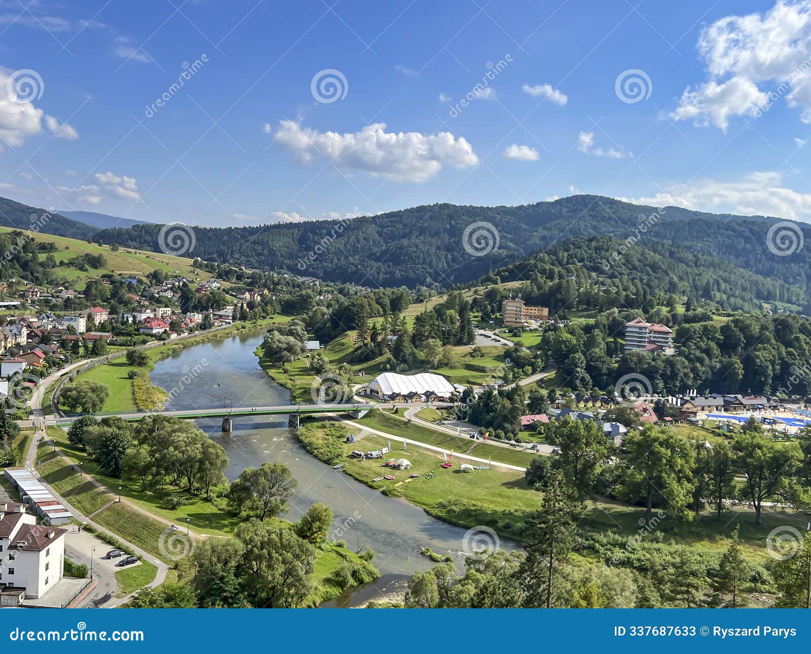 A View of MUszyna in Poland from the Tower of the Ruins of Muszyna ...