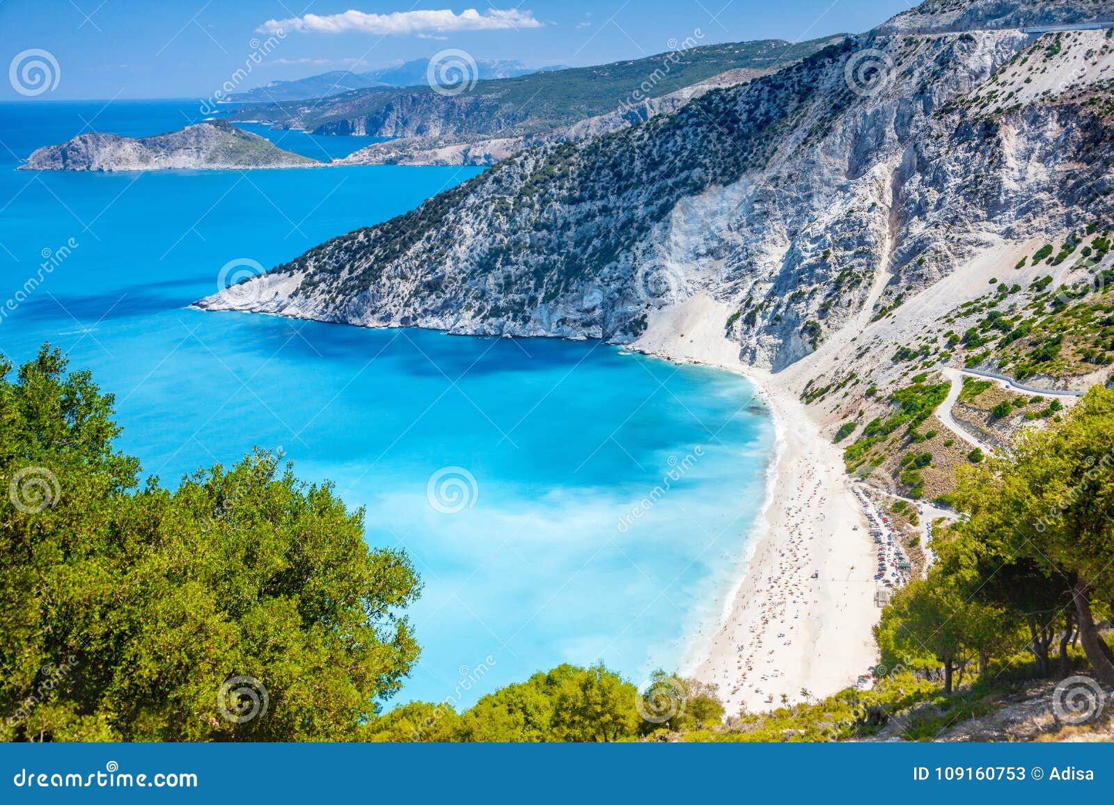 Myrtos Beach, Kefalonia, Greece Stock Image - Image of azure ...