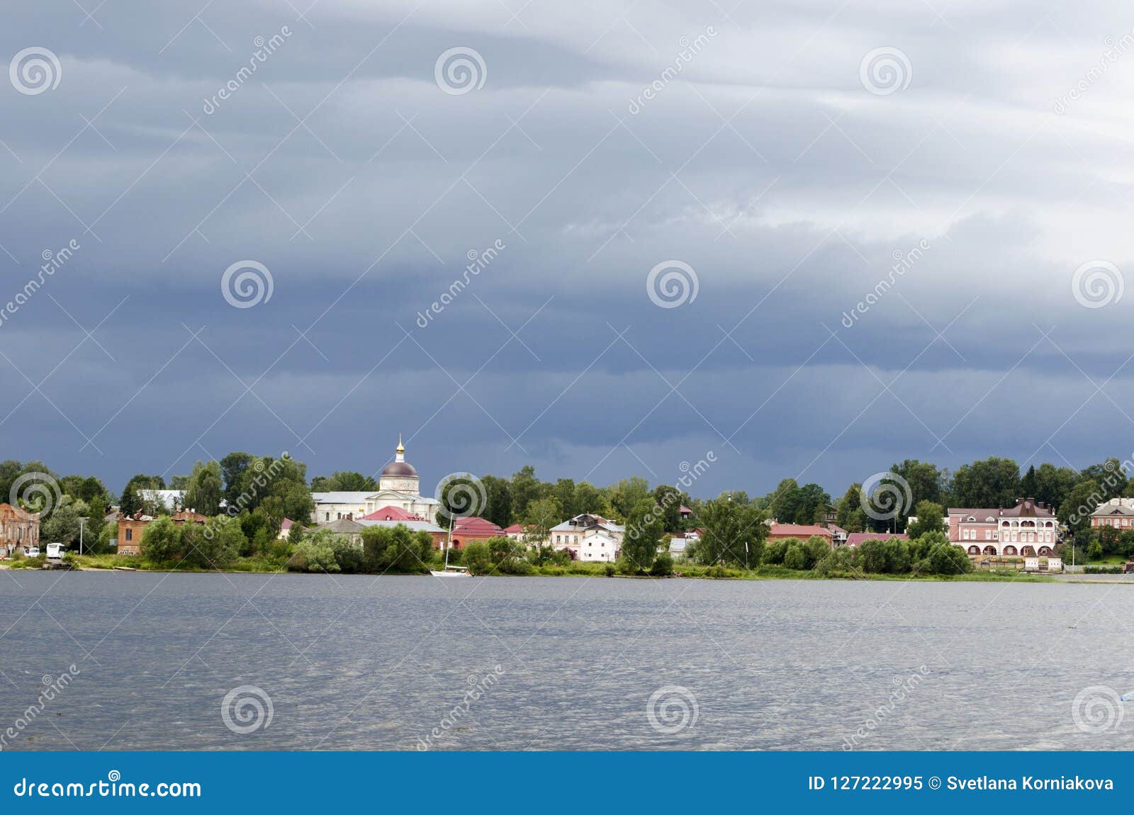 View of Myshkin Russia stock image. Image of coast, museum - 127222995