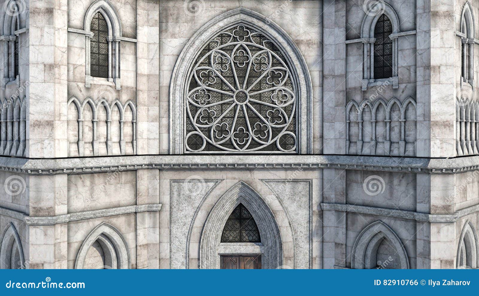 The View of the Mysterious Castle and Its Middle Part with the Window ...