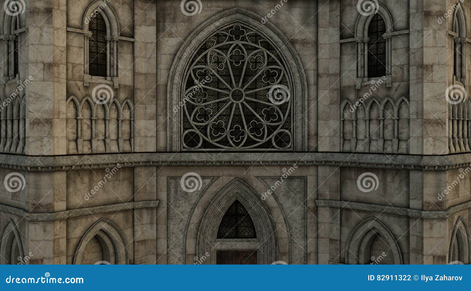 The View of the Mysterious Castle and Its Middle Part with the Window ...