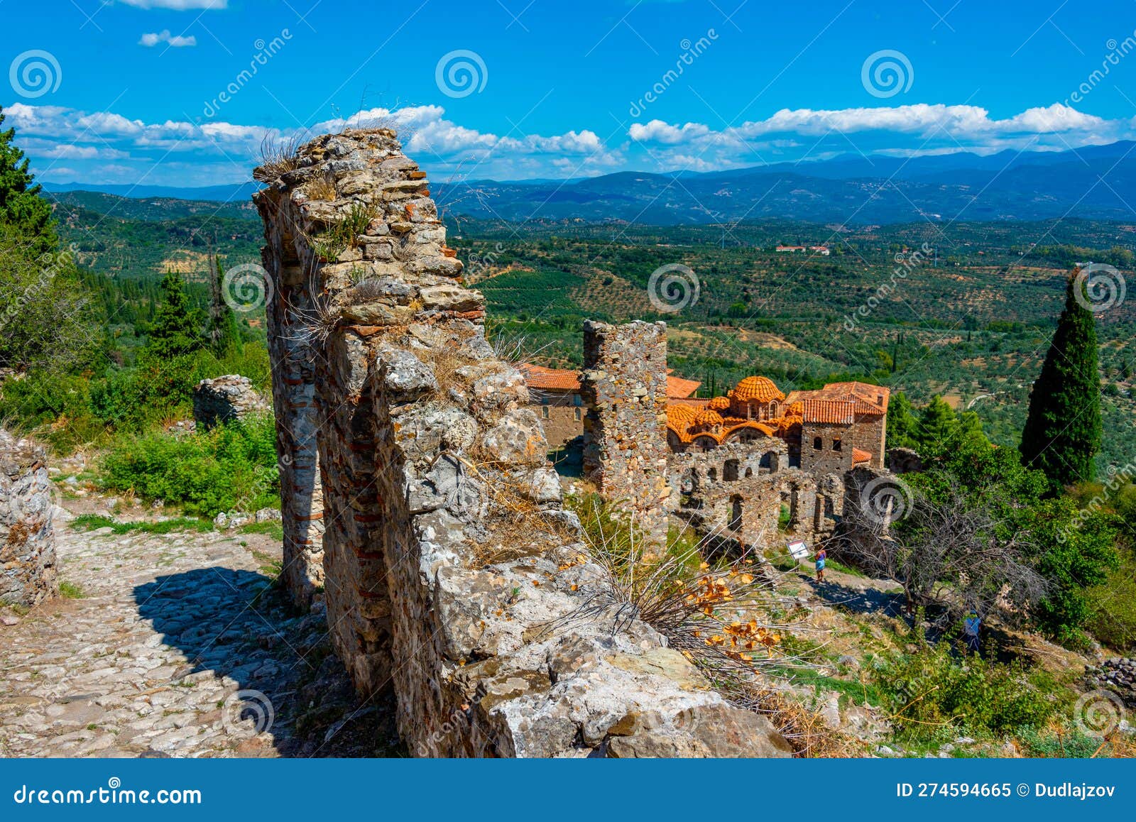 View of Mystras Archaeological Site in Greece Stock Image - Image of ...