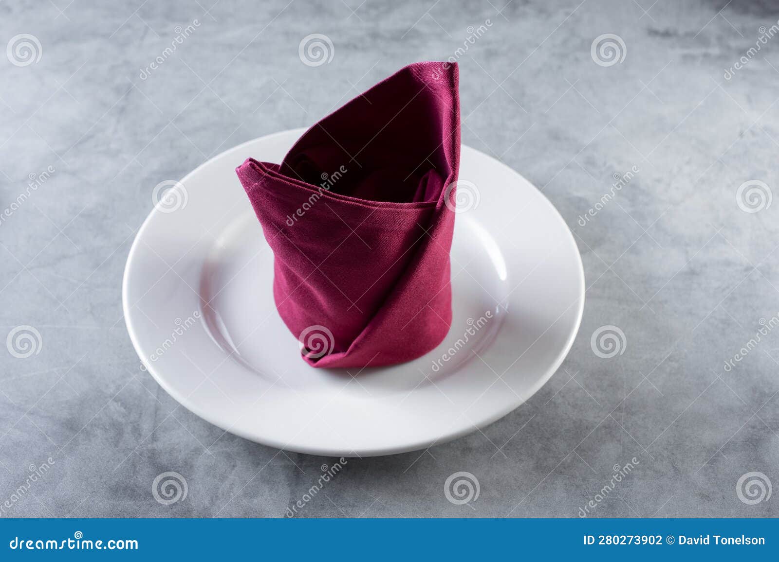 Napkin fold on plate stock photo. Image of knife, backyard - 280273902