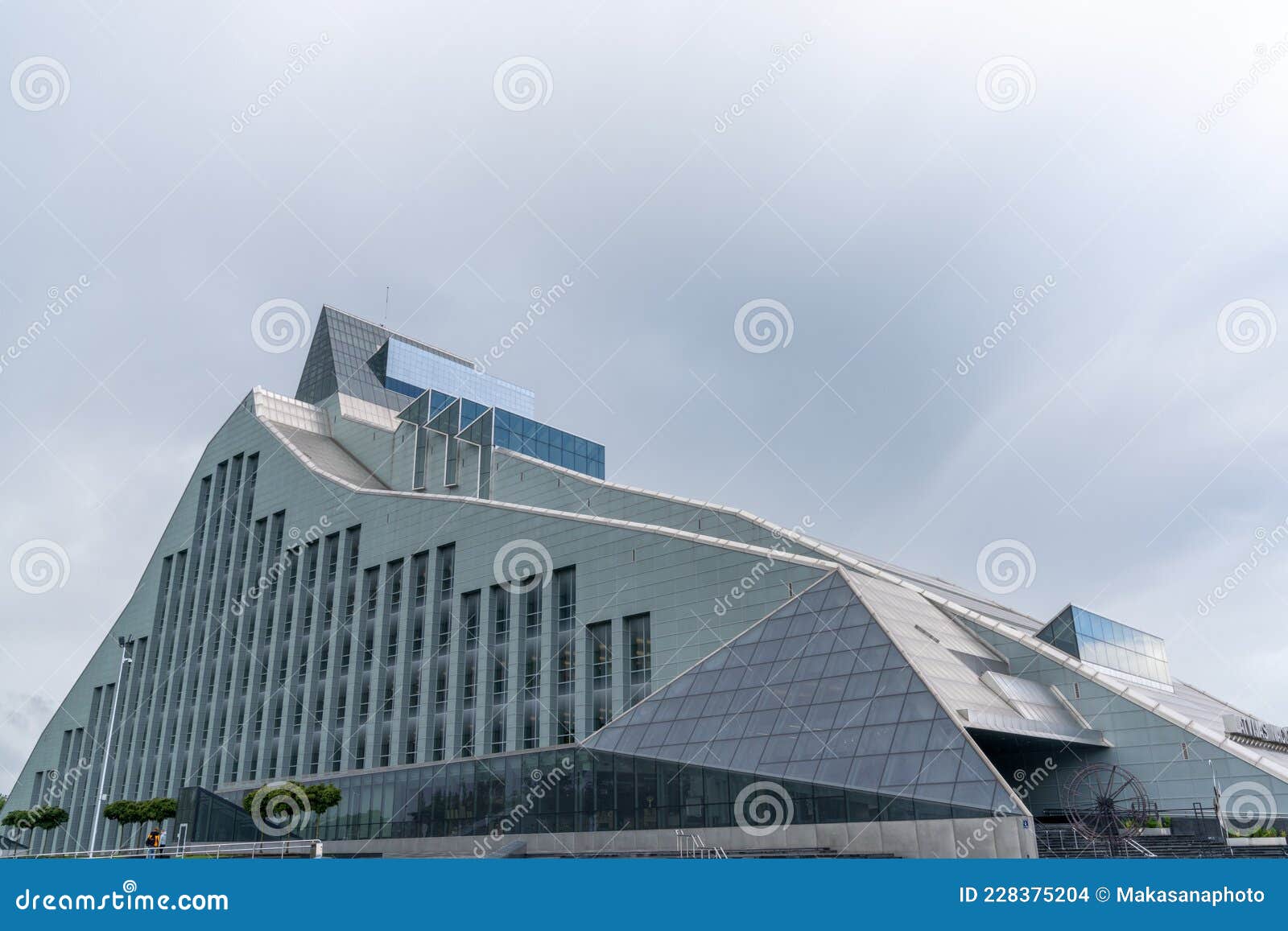 View of the National Library of Latvia Building in Downtown Riga ...