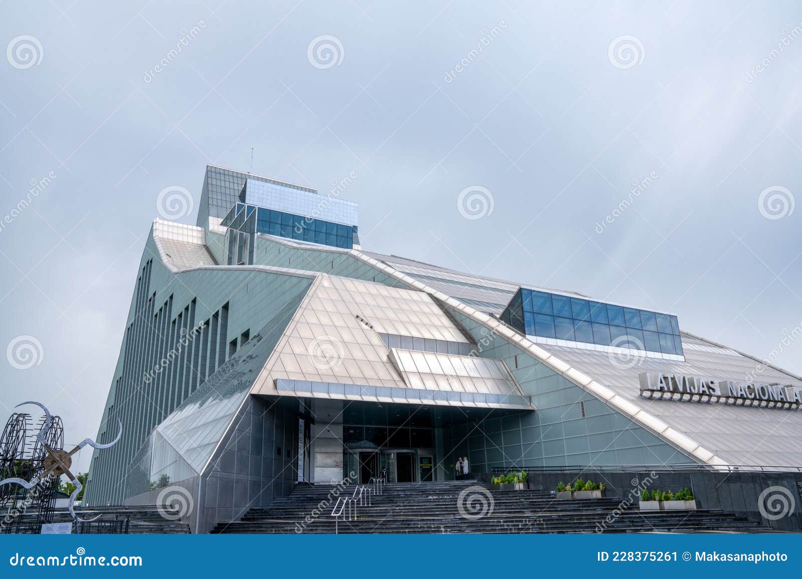 View of the National Library of Latvia Building in Downtown Riga ...