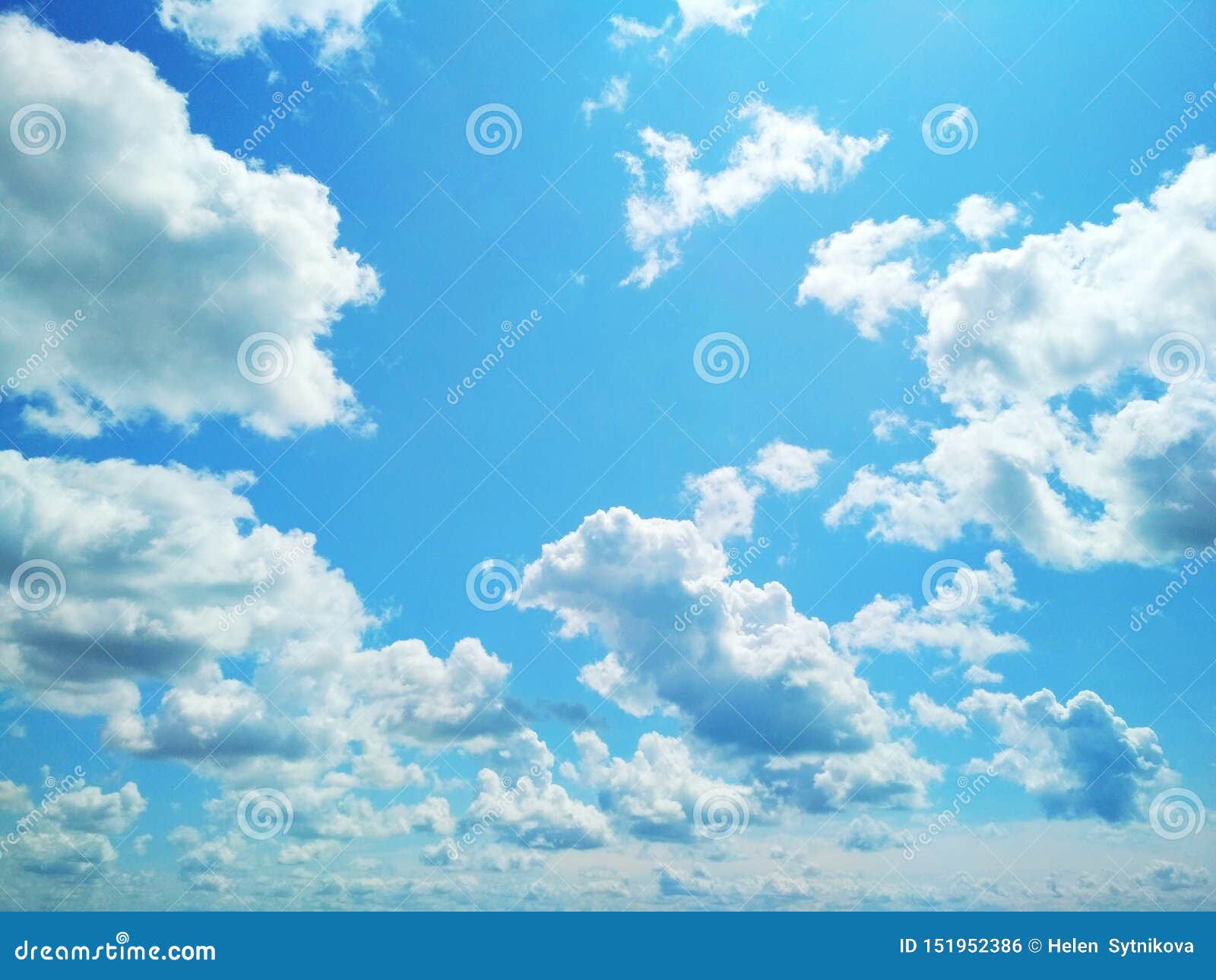 Cumulus Clouds Peacefully Floating in the Sky Stock Photo - Image of ...