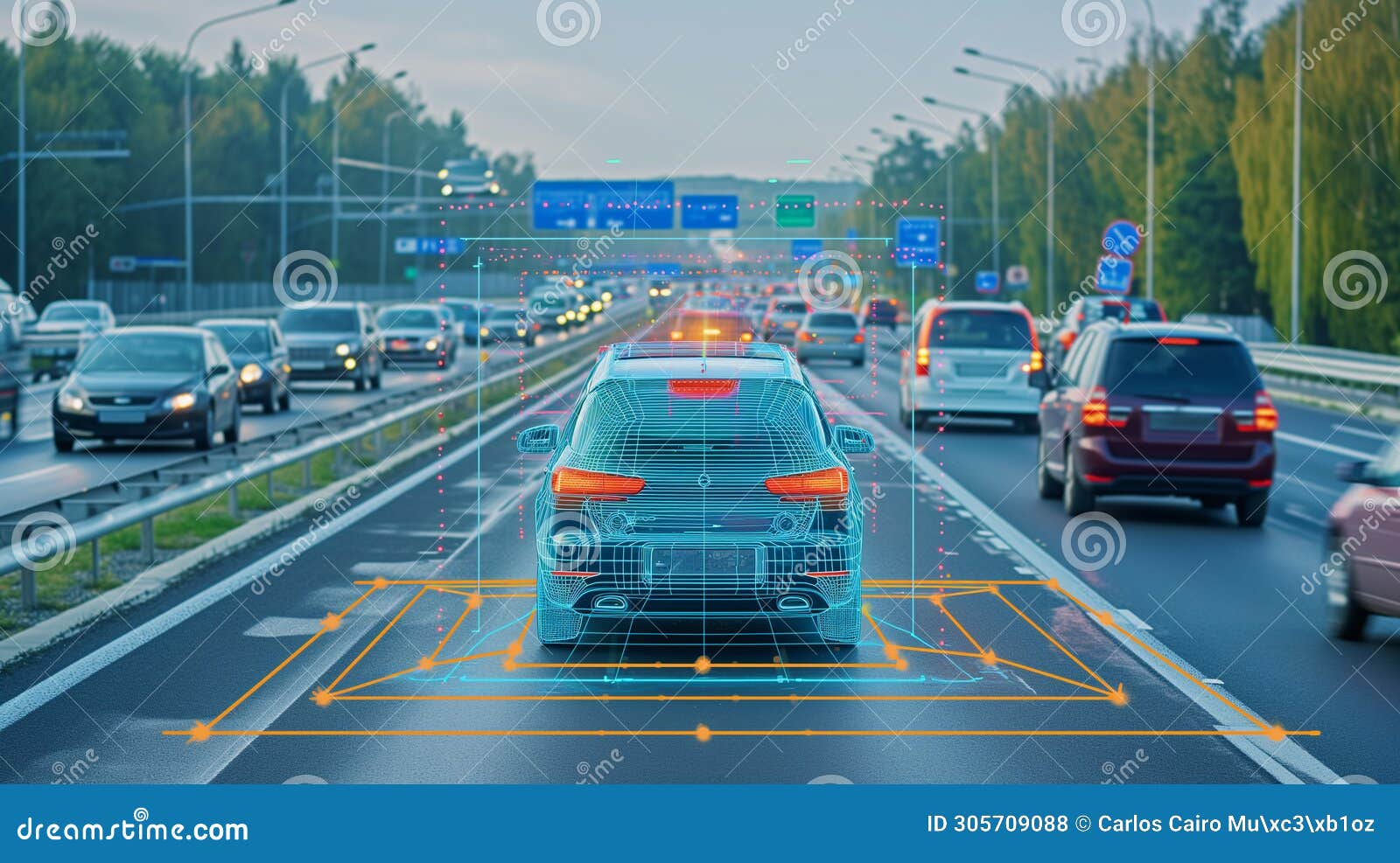 View of Navigation System for Smart Cars Stock Illustration ...