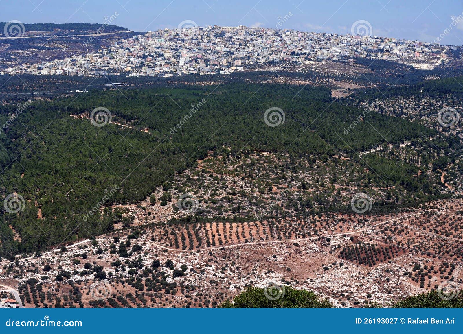 View of Nazareth from Mount Tabor Stock Image - Image of east, gilboa ...