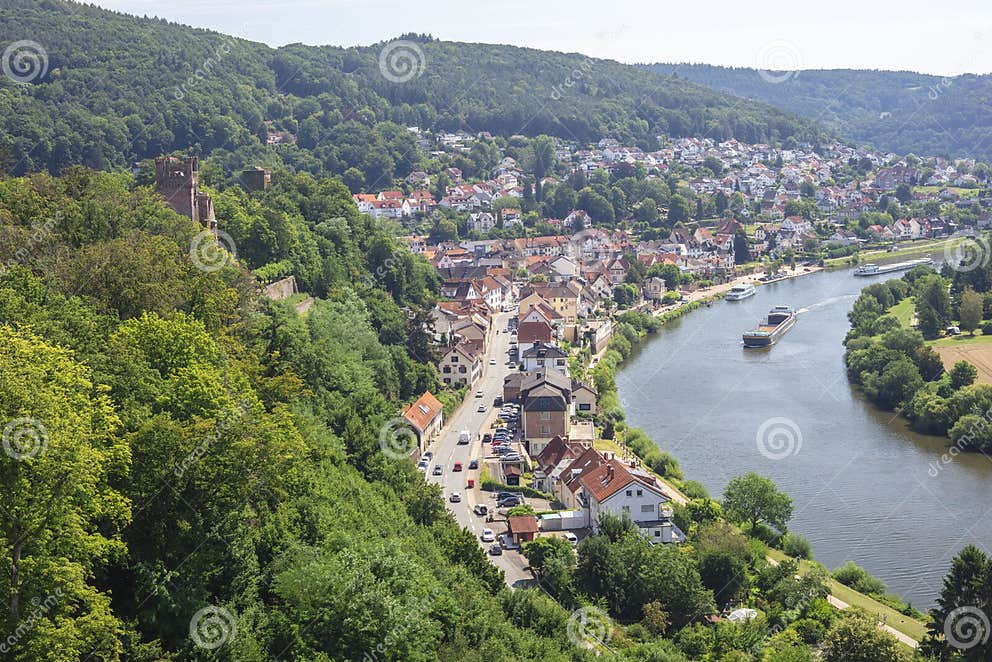 View of Neckar River Landscape in Germany Stock Photo - Image of ...