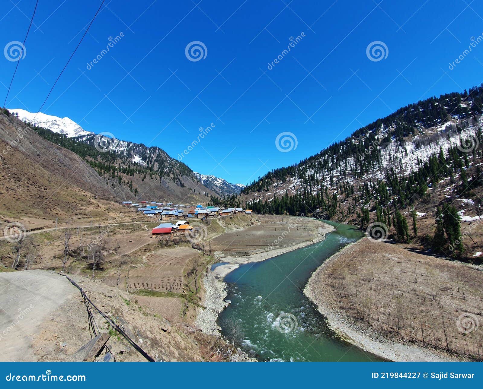 View of Neelum River in a Valley of Kashmir Stock Image - Image of ...