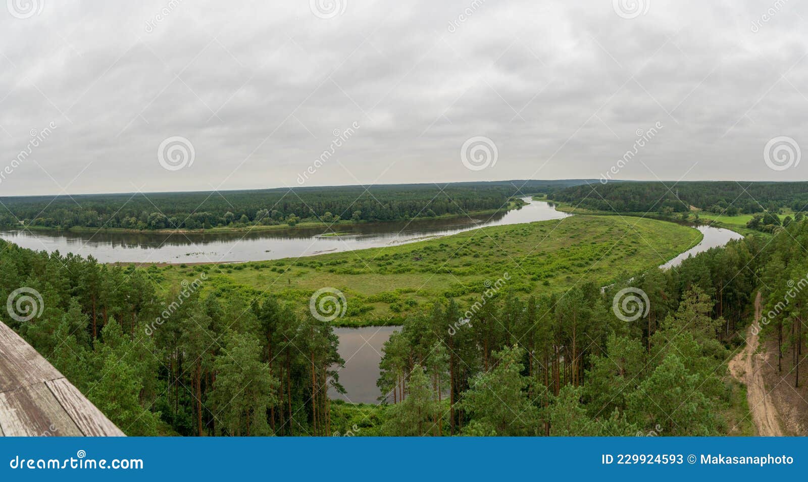 View of the Neman River and Dzukija National Park in Southeastern ...