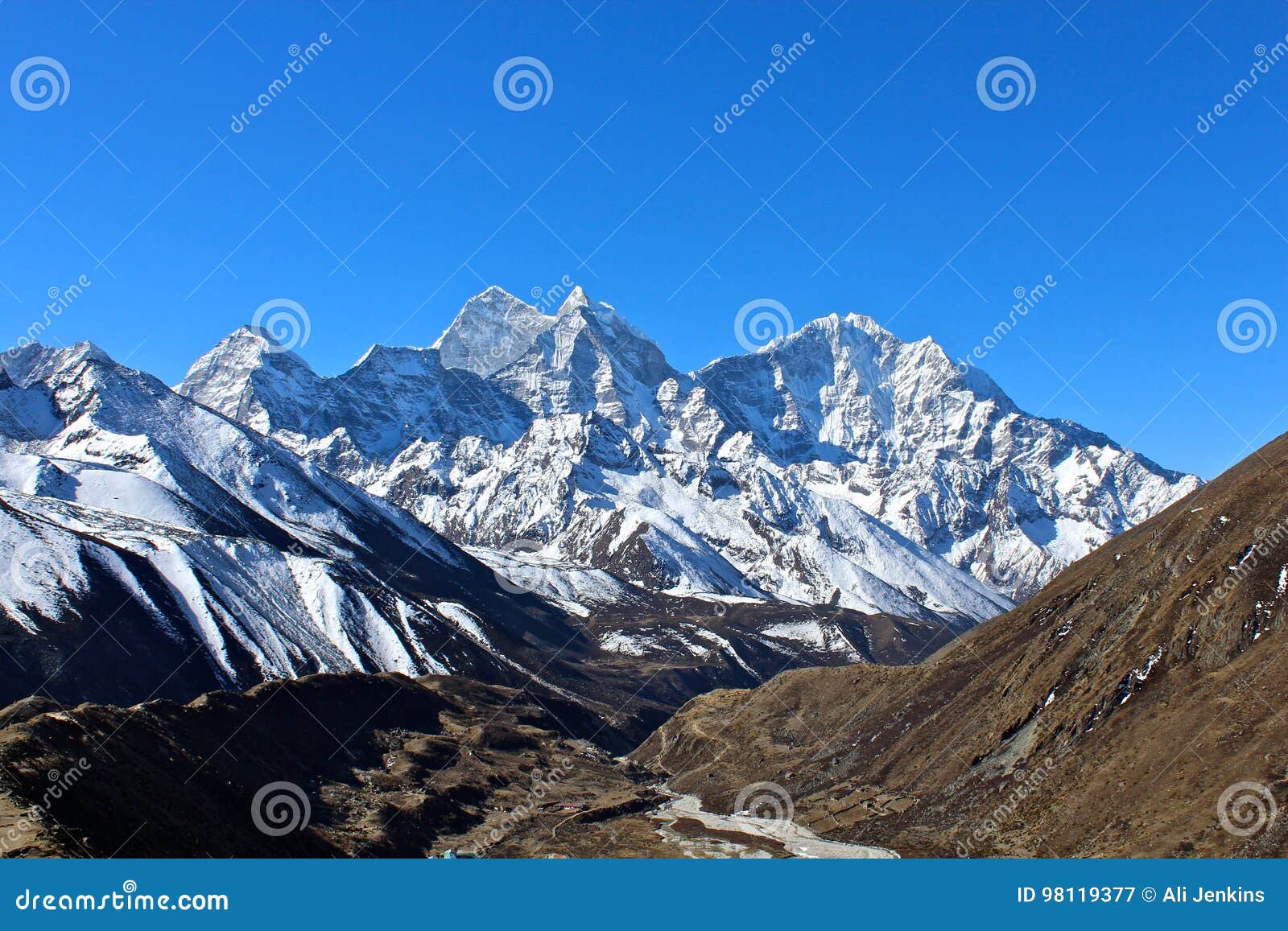 View of Nepali Himalayas stock image. Image of background - 98119377
