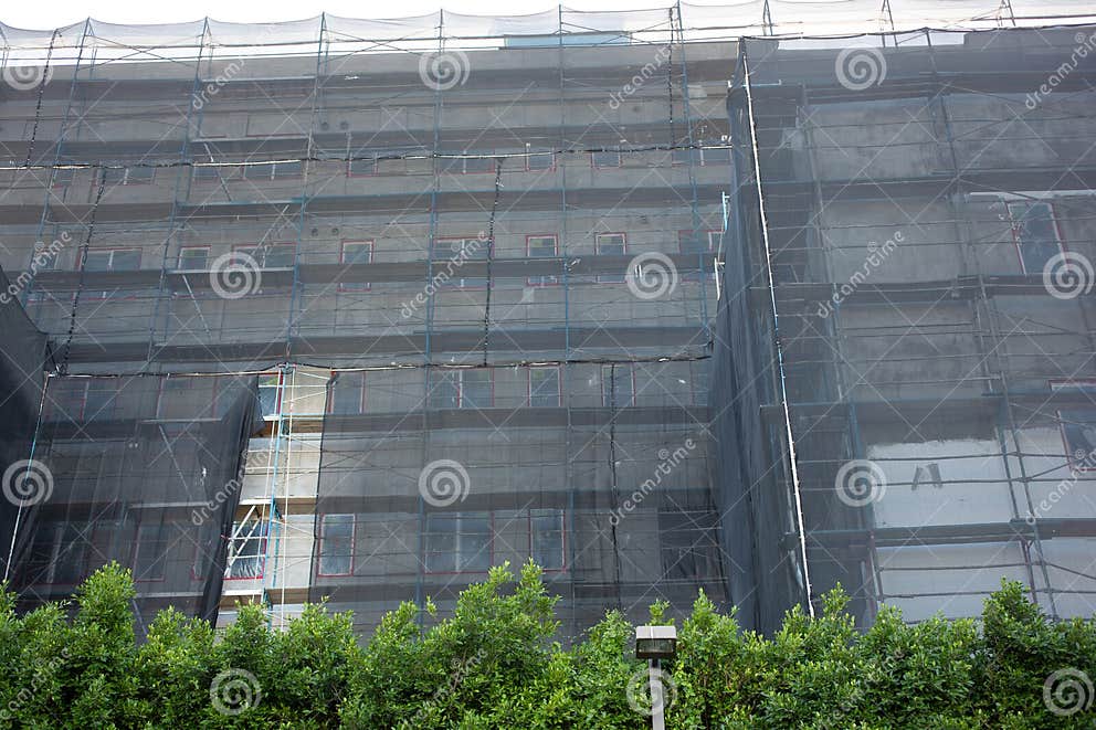 Netted Scaffold Structure, Scaffolding Stock Photo - Image of vehicles ...