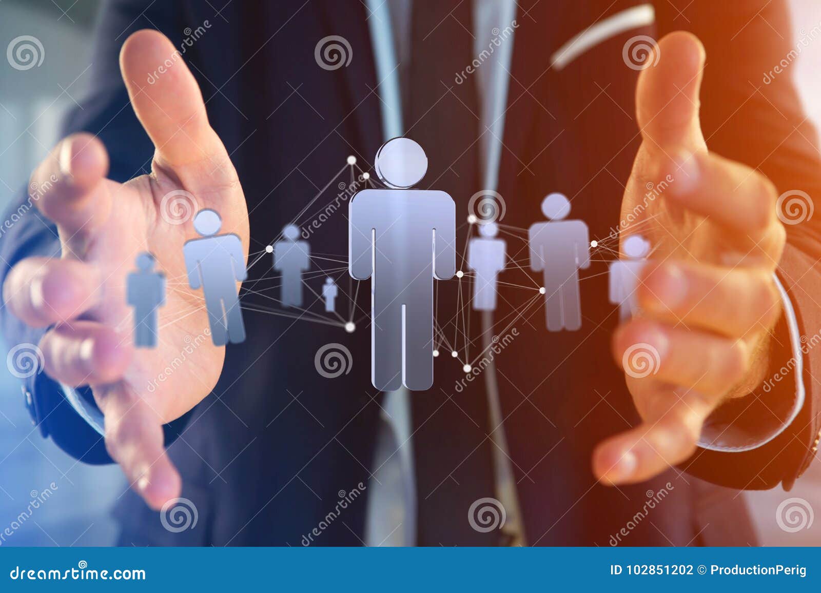 Network Connection with People Linked Each Other - 3D Rendering Stock ...