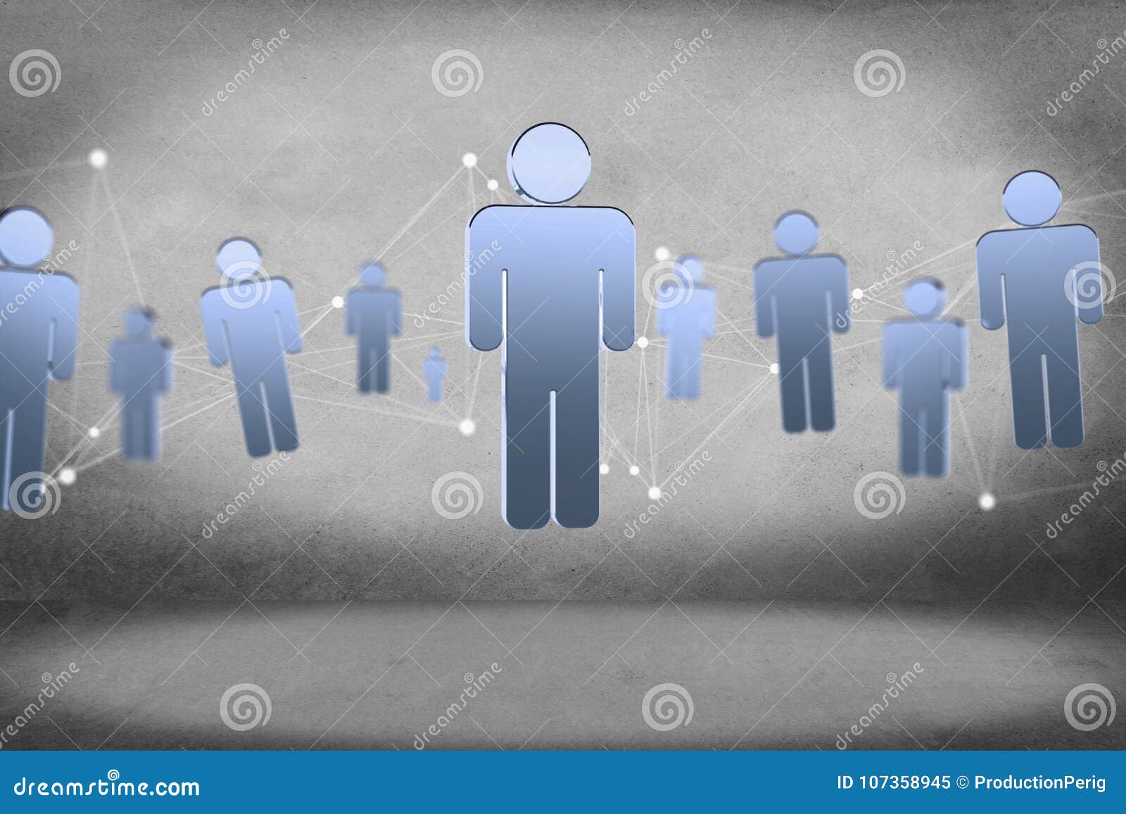 Network Connection with People Linked Each Other - 3D Rendering Stock ...