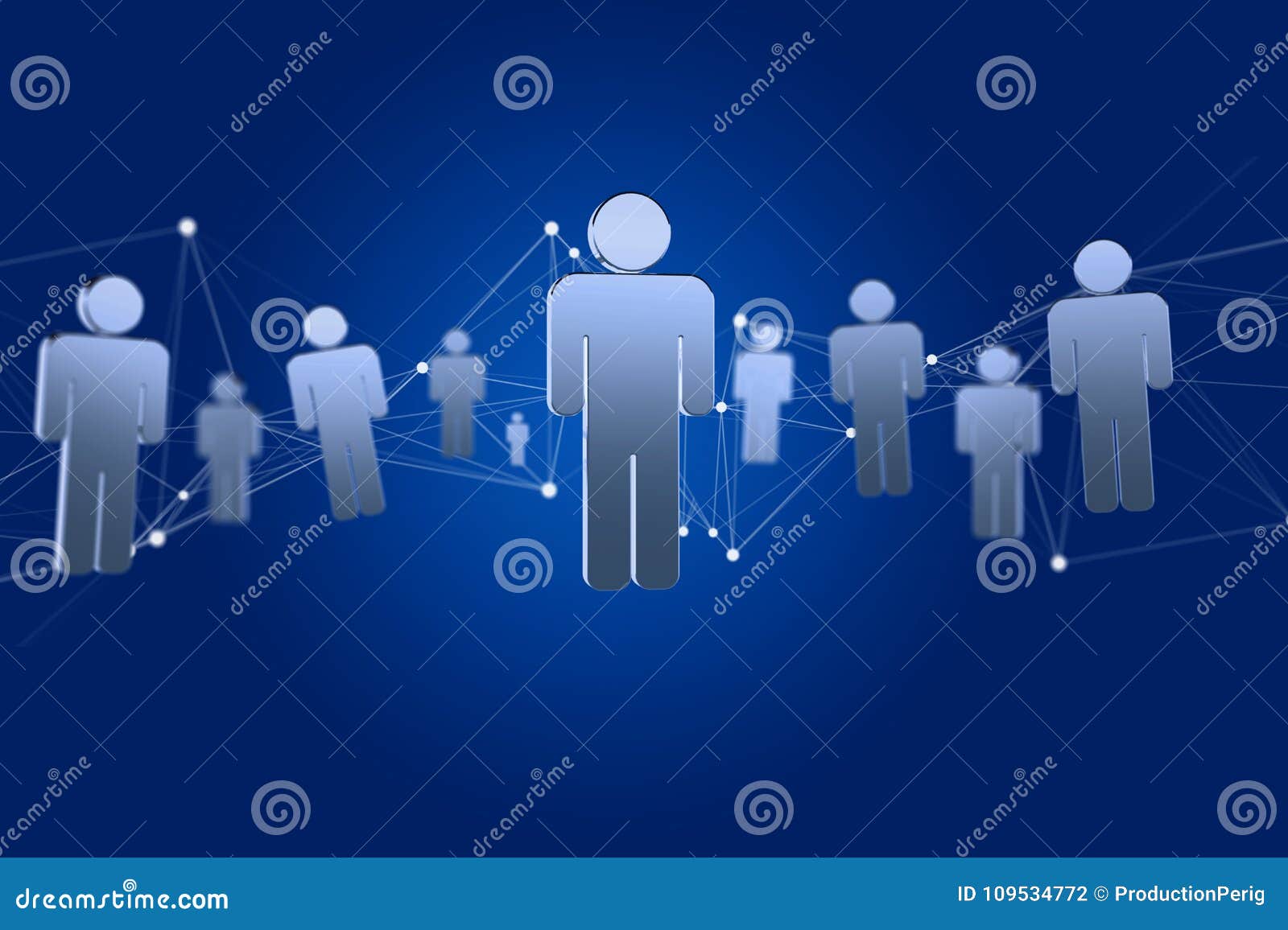 Network Connection with People Linked Each Other - 3D Rendering Stock ...