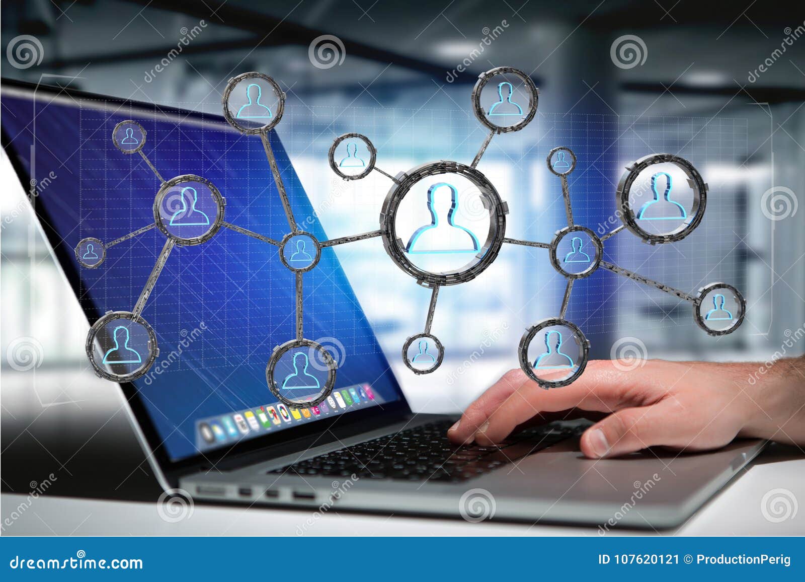 Network Connection with People Linked Each Other in Technology W Stock ...